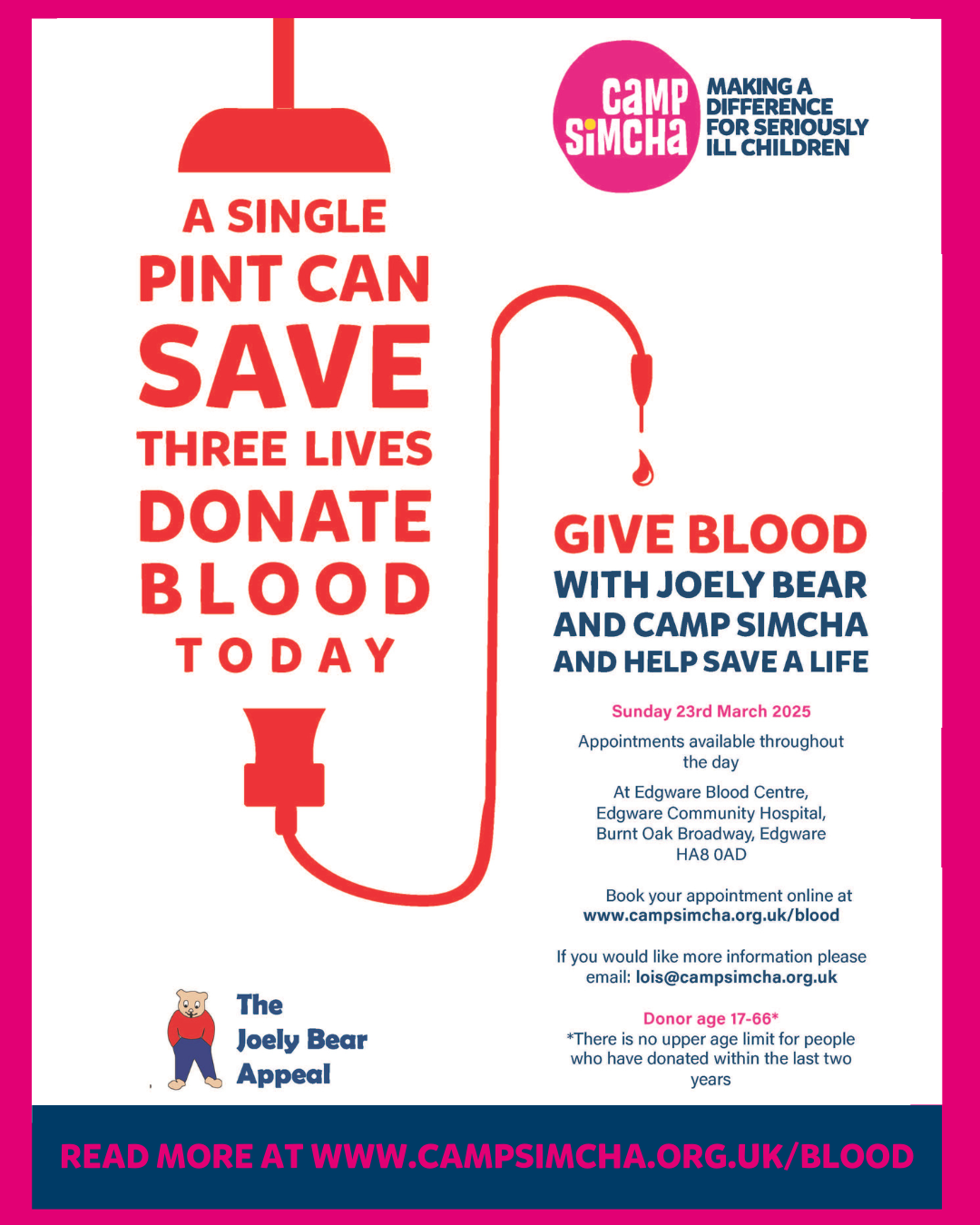 Blood Drive at Edgware Community Hospital - Camp Simcha